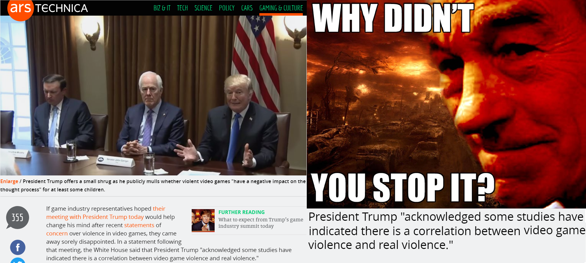 LE GAMERGATE PRESIDENT | Donald Trump Video Games Industry Meeting ...