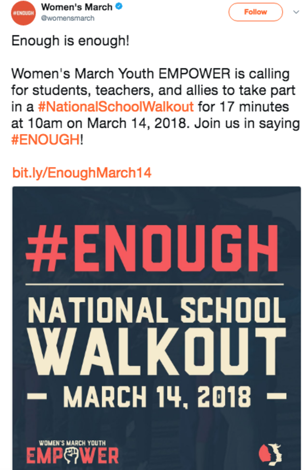 Walkout Tweet | National School Walkout | Know Your Meme