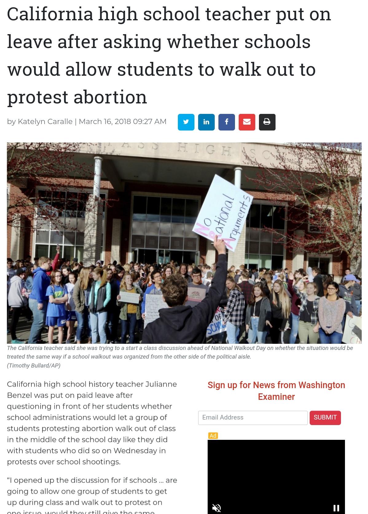 California high school teacher put on leave after asking whether ...