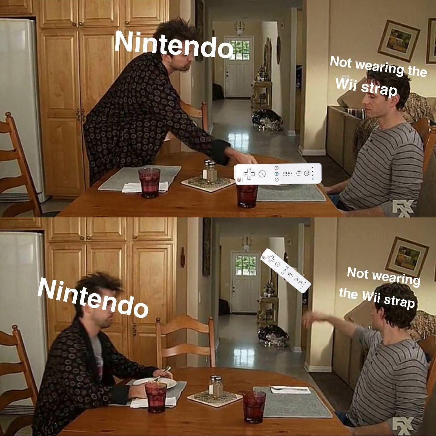 Not wearing the Wii strap | Always Sunny Plate Toss | Know Your Meme