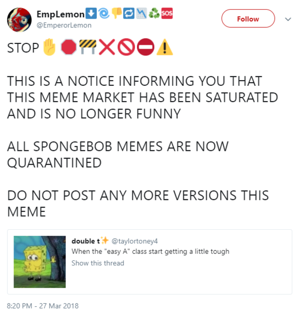EmpLemon quarantines the meme | Tired Spongebob | Know Your Meme