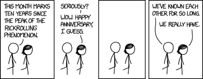Rickrolling Anniversary | xkcd | Know Your Meme