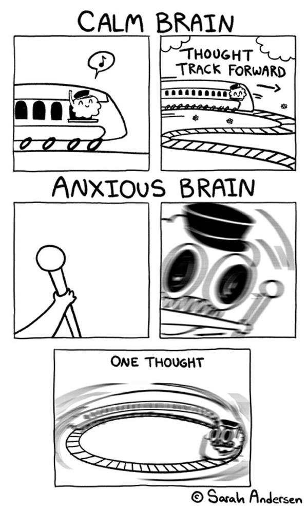 Calm Brain & Anxious Brain | Sarah's Scribbles | Know Your Meme