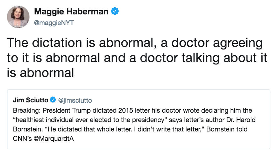 The dictation is abnormal, a doctor agreeing to it is abnormal and a ...