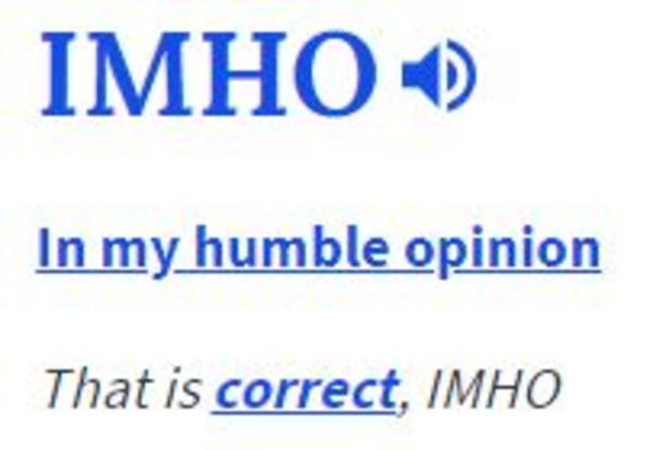 Urban Dictionary Definition | IMHO | Know Your Meme