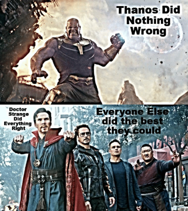 Thanos did nothing wrong | Avengers: Infinity War | Know Your Meme
