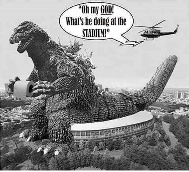 Stadiums come in handy when you're a 50 meter monster | Godzilla | Know ...