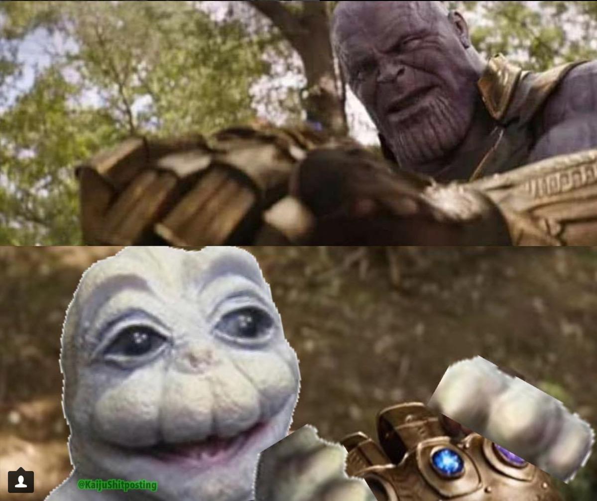 Minilla vs Thanos | Godzilla | Know Your Meme