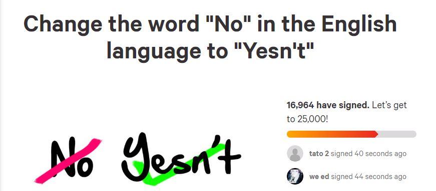 Change.org Petition | Yesn't | Know Your Meme