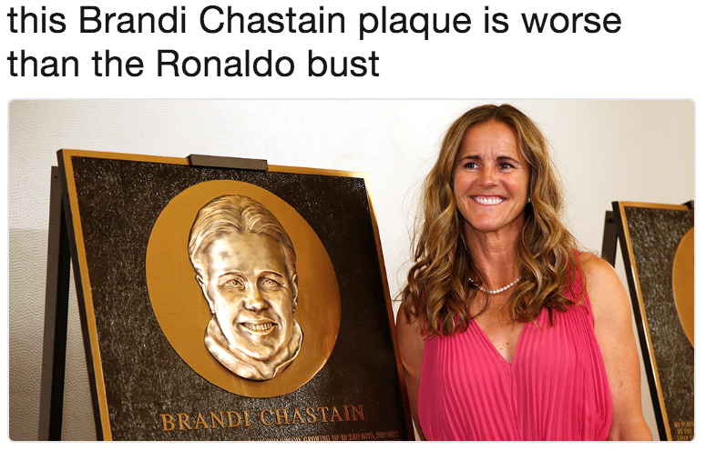 this Brandi Chastain plaque is worse than the Ronaldo bust | Brandi ...