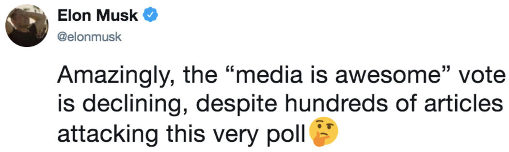 Amazingly, the “media is awesome” vote is declining, despite hundreds ...