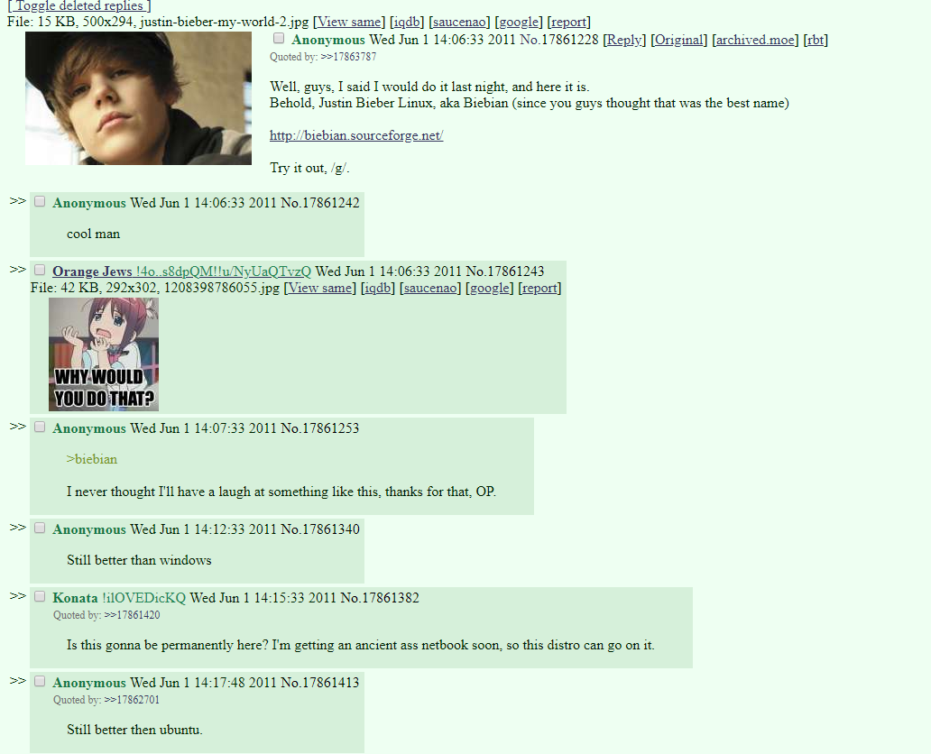 biebian thread | Install Biebian (Justin Bieber Linux) | Know Your Meme