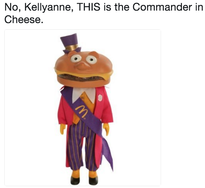 No, Kellyanne, THIS is the Commander in Cheese. | Commander of Cheese ...