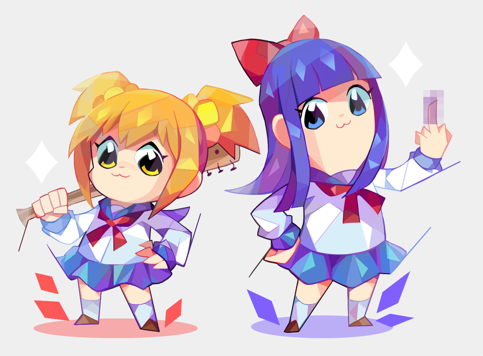 Popuko and Pipimi by amks | Pop Team Epic | Know Your Meme