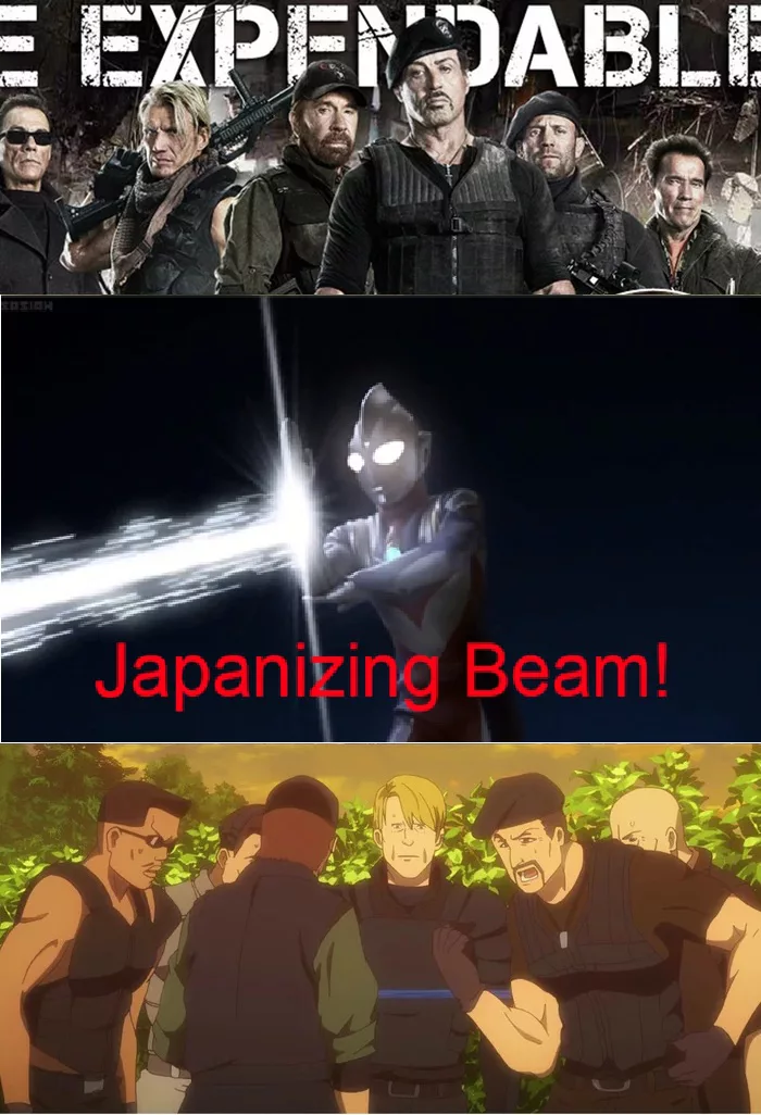 The Expendables anime version | Japanizing Beam! | Know Your Meme