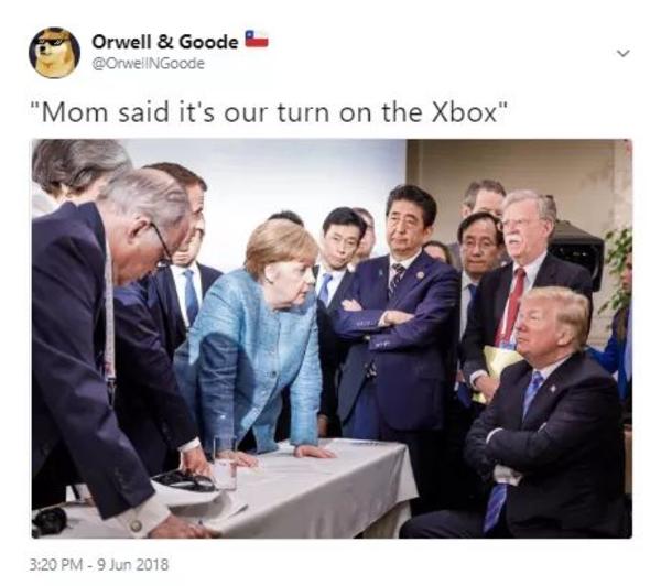Mom says it's our turn on the XBox | Merkel and Trump G7 Summit ...