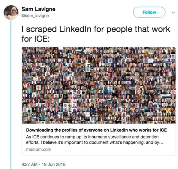 Sam Lavigne Tweet | ICE Employee Dox | Know Your Meme