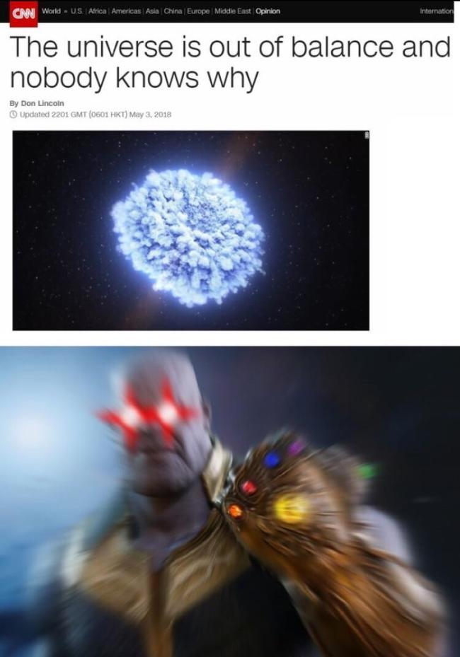 The universe is out of balance | Thanos Did Nothing Wrong | Know Your Meme