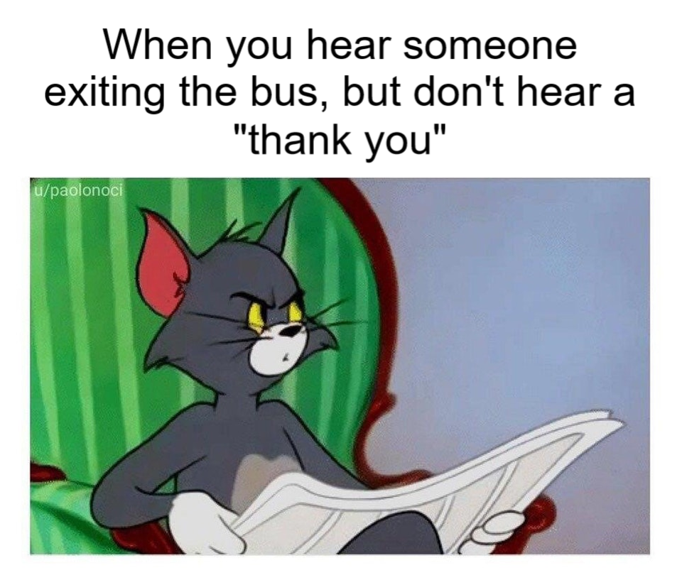 Tom Cat Thanks The Bus Driver Tom Reading The Newspaper Know Your Meme