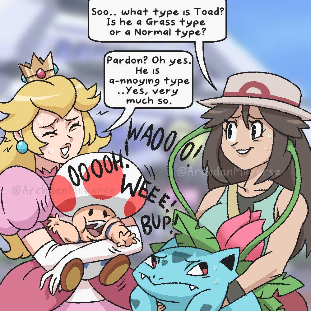"Peach hangin with"Pkmn Trainer F" Toad used Screech. Its super ...