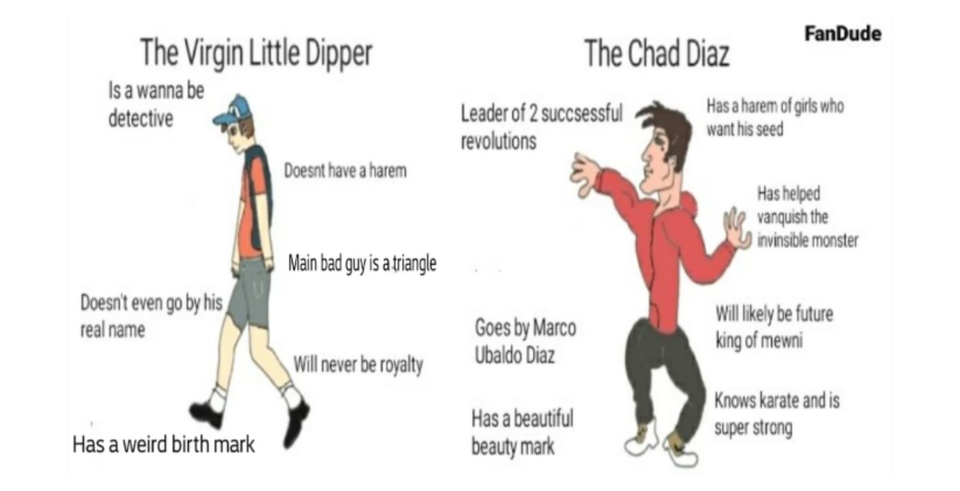 The Virgin little Dip Vs. The Chad Diaz | Virgin vs. Chad | Know Your Meme