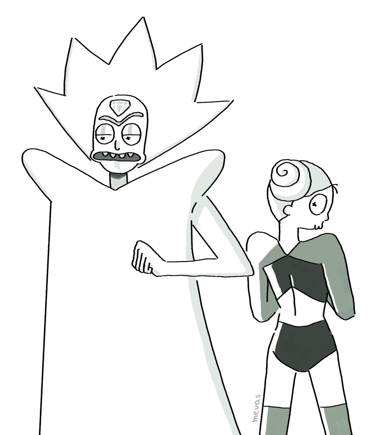 White Diamond and White Pearl by mevas | Steven Universe | Know Your Meme