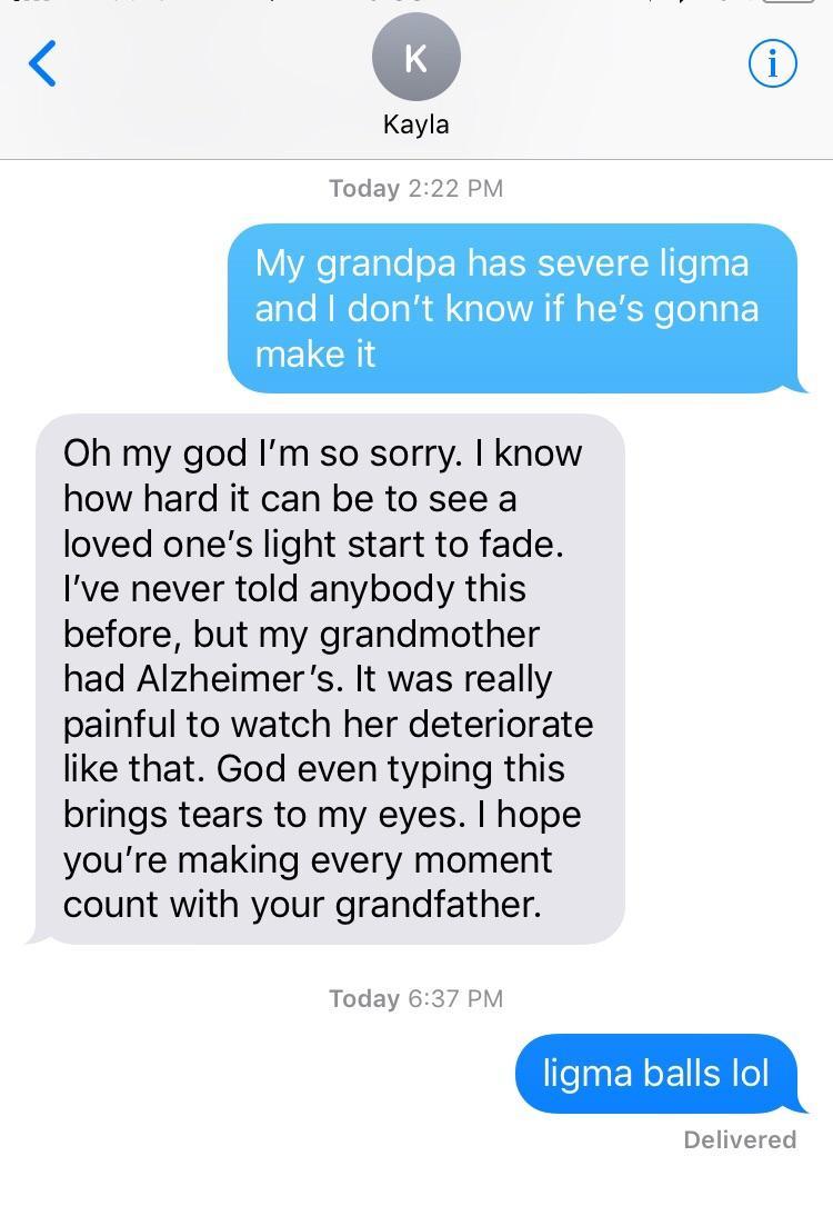 My grandpa has severe ligma | Ligma | Know Your Meme