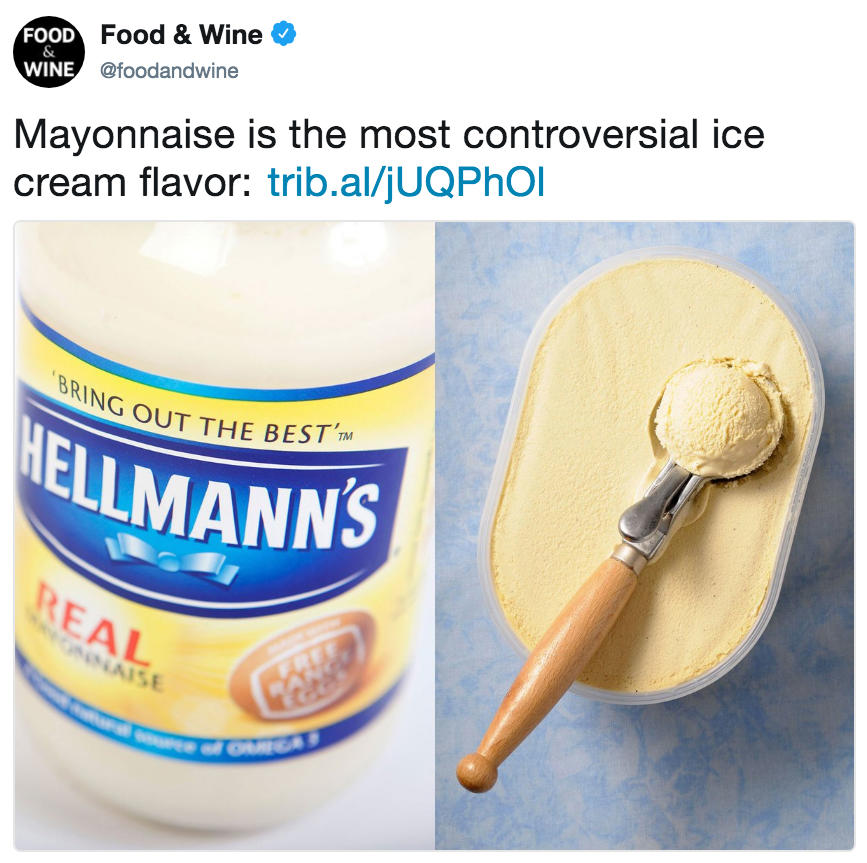 Mayonnaise is the most controversial ice cream flavor: https://trib.al ...
