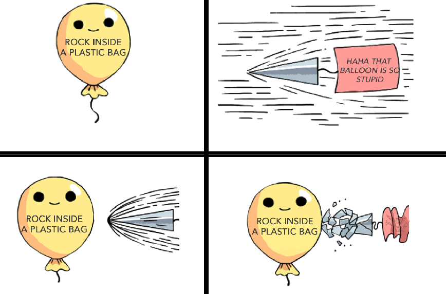 Rock inside a plastic bag | Indestructible Balloon | Know Your Meme