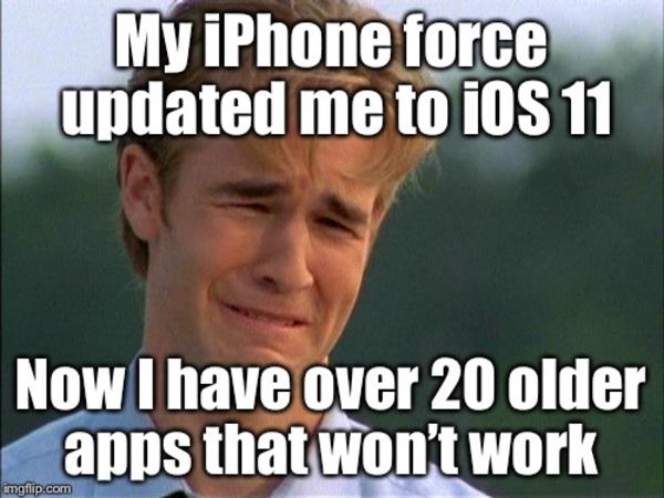 My iPhone force updated me to ios 11 | Dawson Crying | Know Your Meme