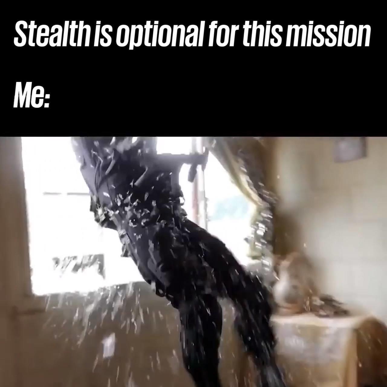 Through the Window | Stealth Is Optional for This Mission | Know Your Meme