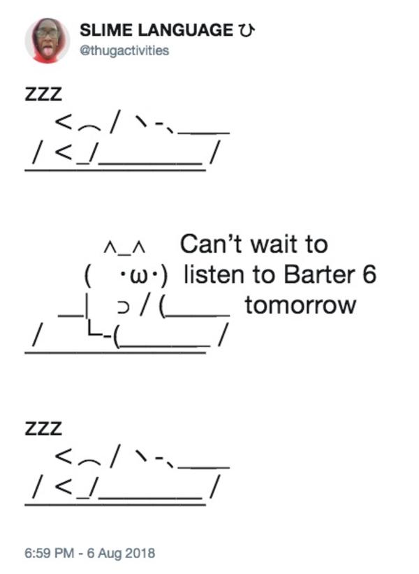 Barter 6 | Sleeping ASCII Cat | Know Your Meme