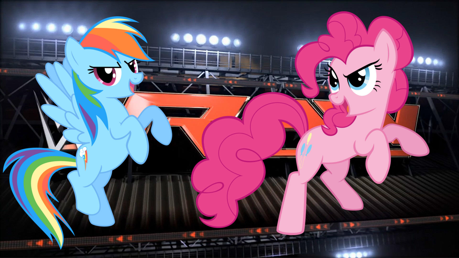 Rainbow dash vs Pinkie pie monday night raw | /mlp/ | Know Your Meme