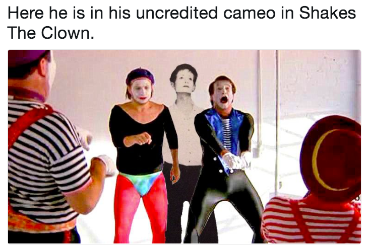 Here he is in his uncredited cameo in Shakes The Clown. | Ted Cruz Mime ...