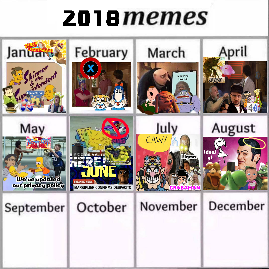 2018 meme calendar - Auguast update | Meme of the Month Calendars ...