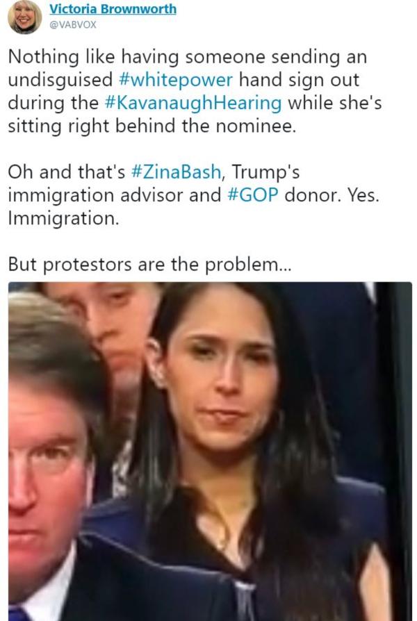 Victoria Brownworth ‏tweet | Zina Bash White Power Sign Controversy ...