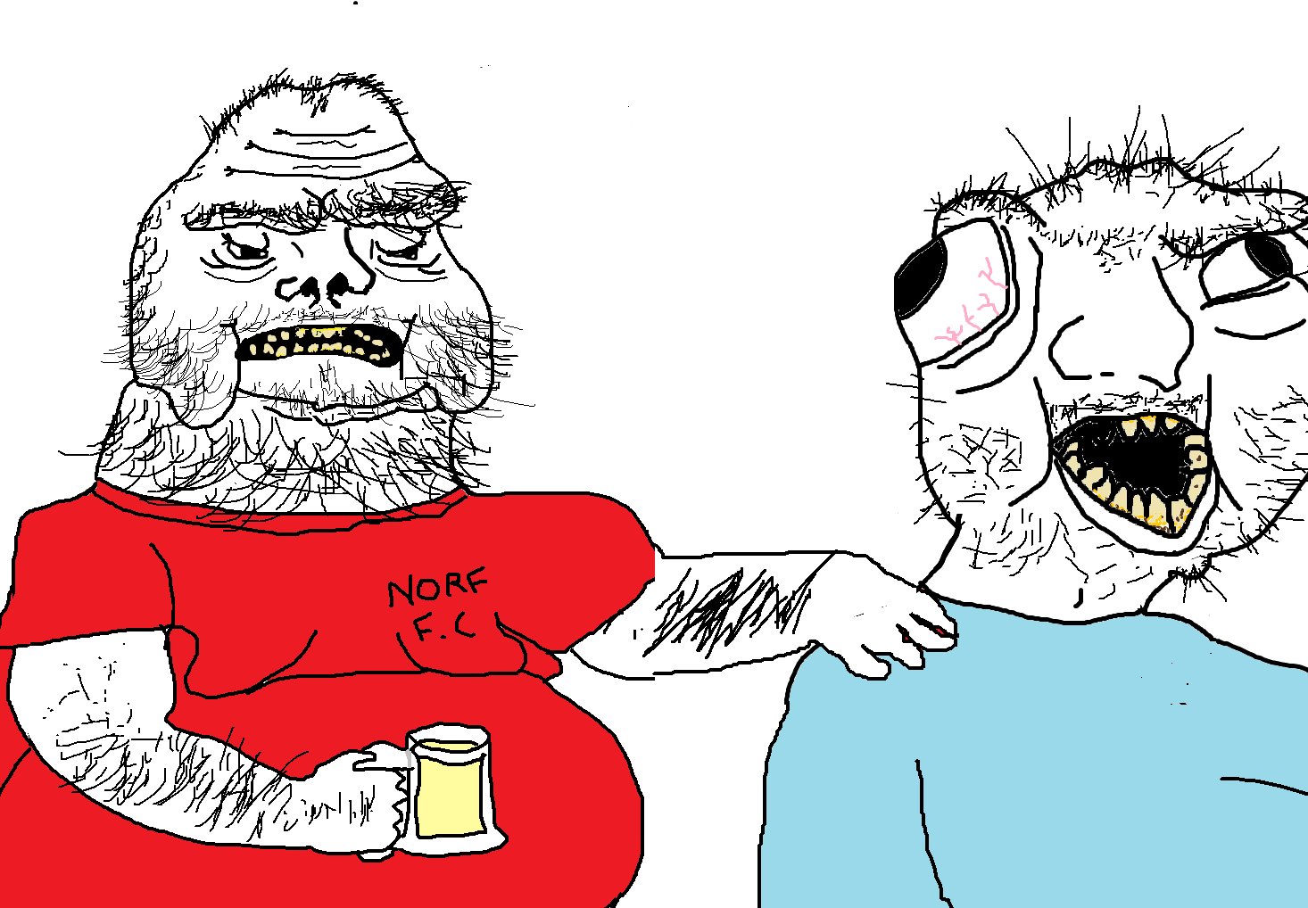 norf sharing beer | Norf F.C./ "Simple As" | Know Your Meme