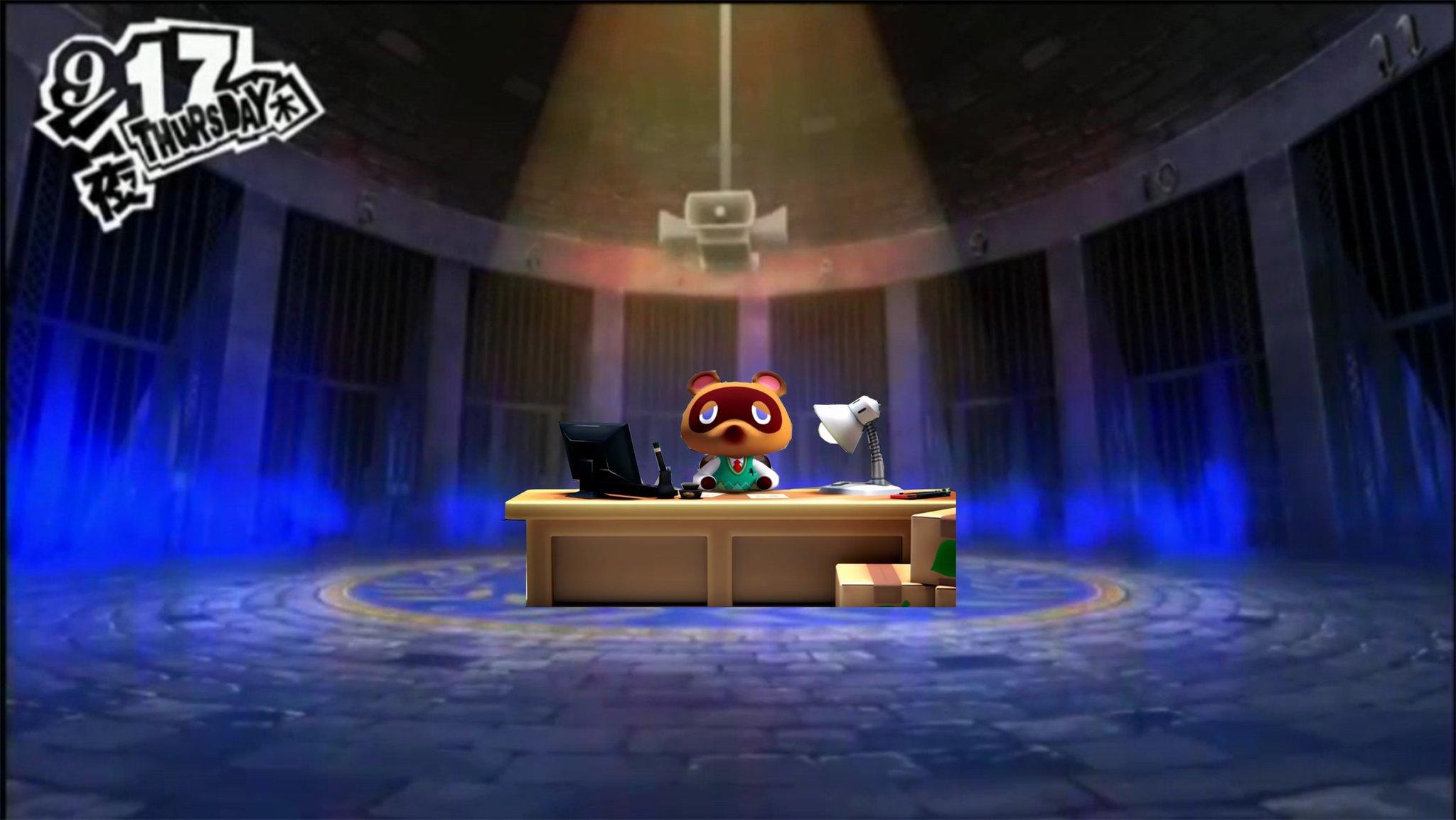 Tom Nook voice: Welcome to the velvet room | Tom Nook at a Desk | Know ...