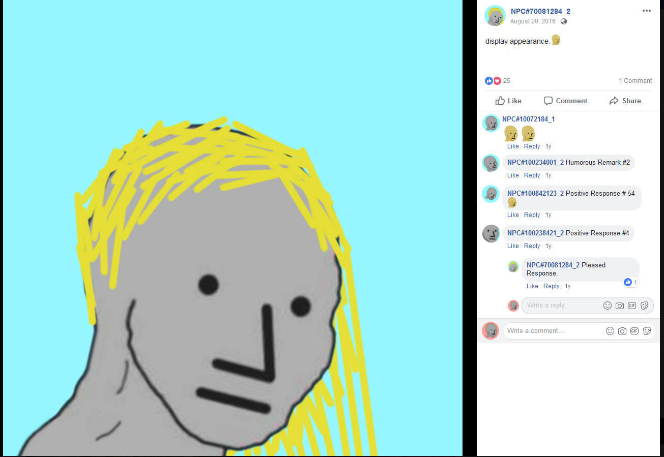 facebook is for NPCs | NPC Wojak | Know Your Meme