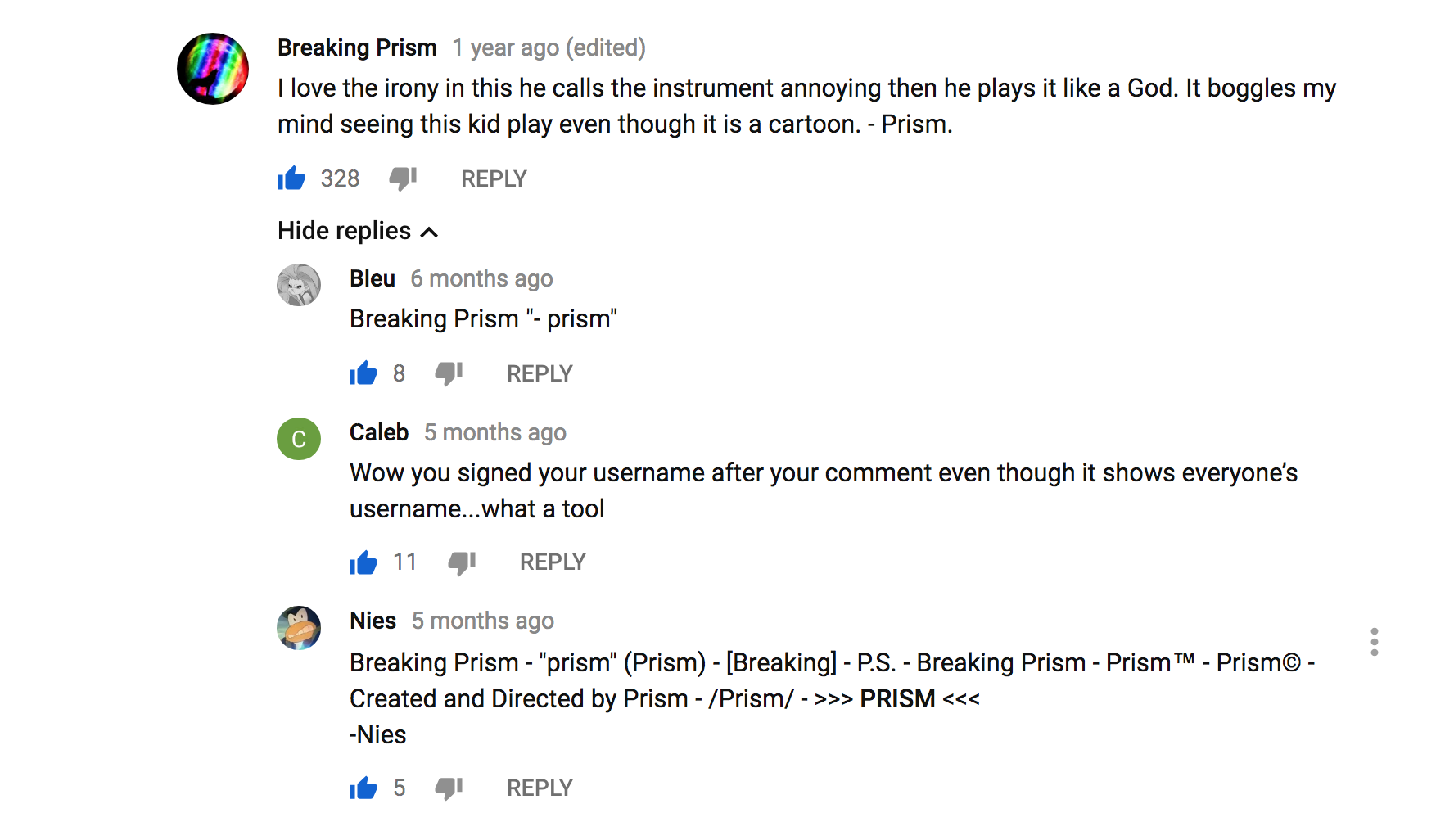 "- prism" | YouTube | Know Your Meme