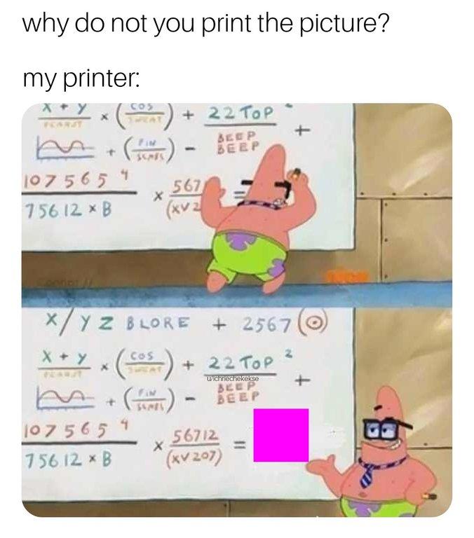 Professor Patrick Star | Printer Magenta | Know Your Meme