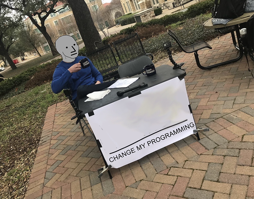 change my programming | NPC Wojak | Know Your Meme