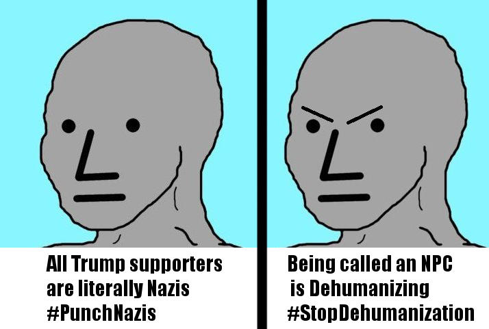 dehumanize | NPC Wojak | Know Your Meme