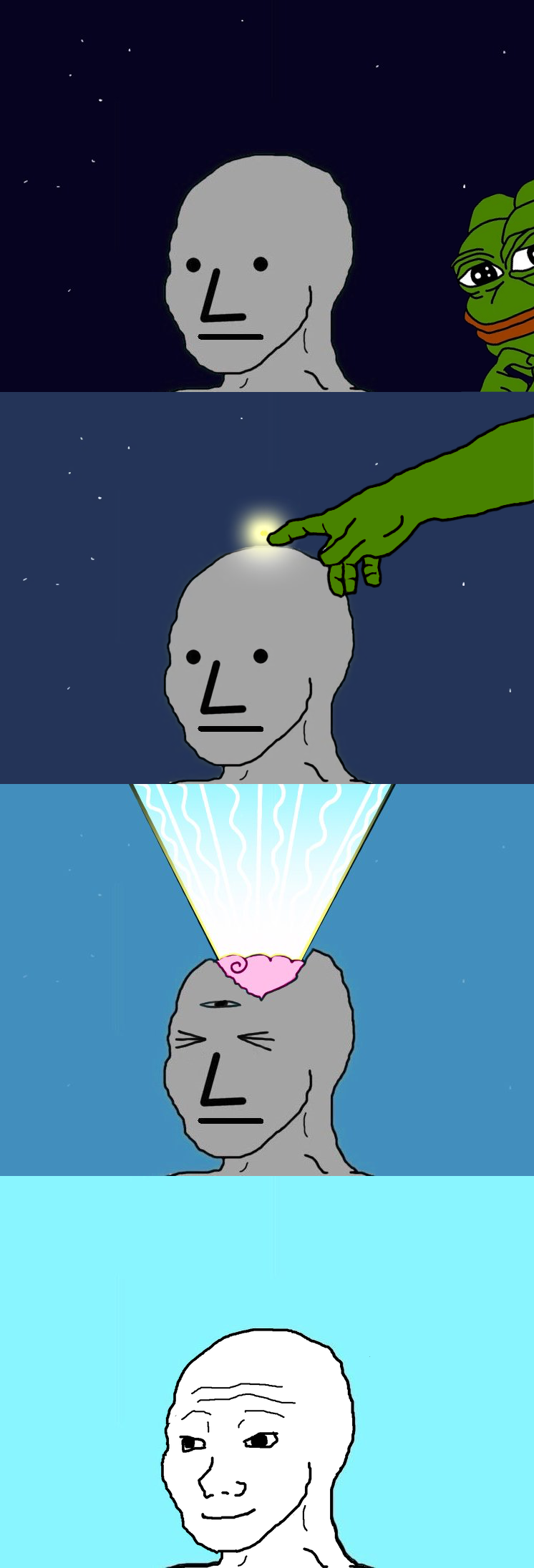 Pepe awake NPC | NPC Wojak | Know Your Meme