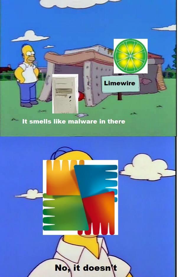 It smells like malware in there | LimeWire | Know Your Meme