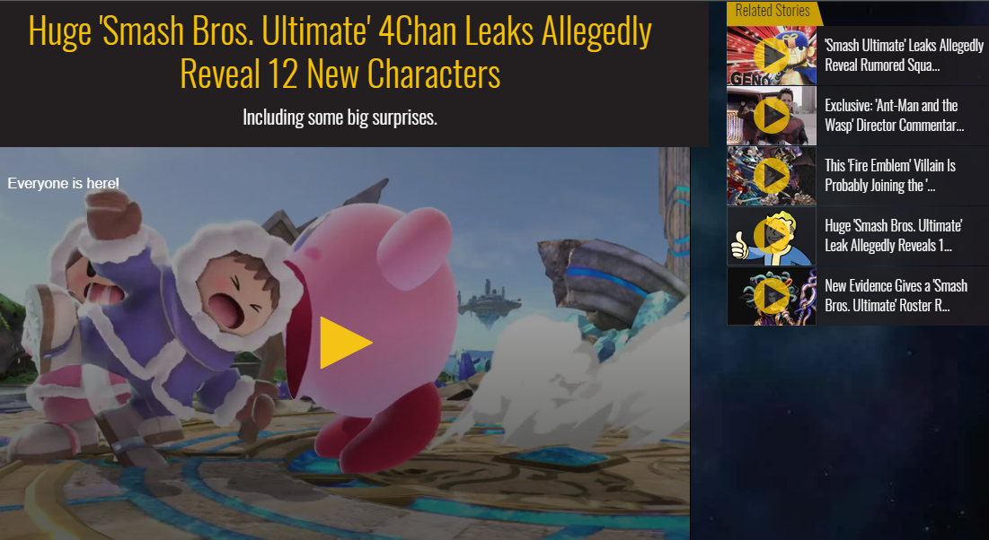 Smash Leak Super Smash Brothers Ultimate Know Your Meme