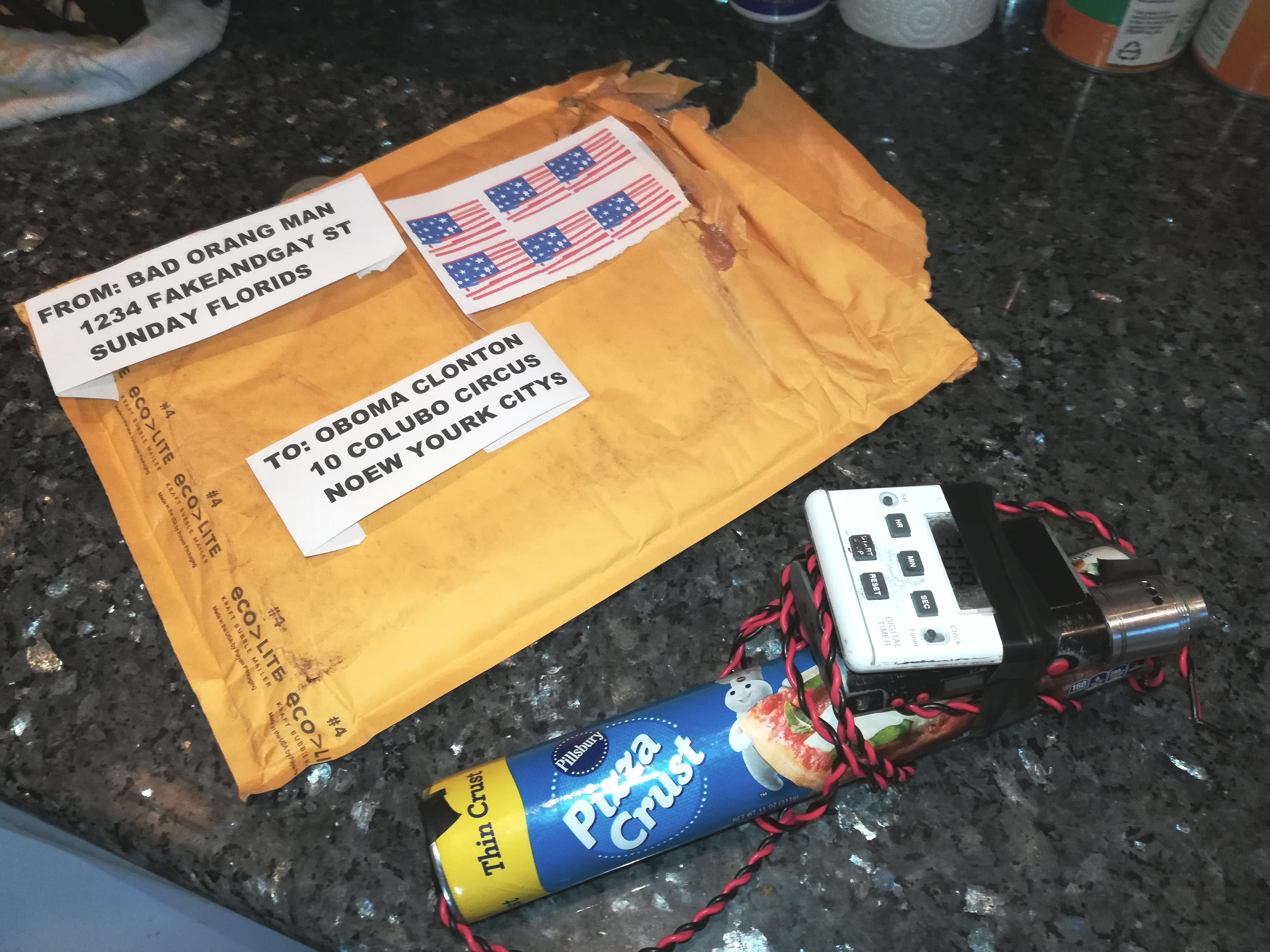 Pillsbury pipe bomb | 2018 Explosive Device Packages | Know Your Meme