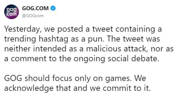 GOG Apology tweet | #WeWillNotBeErased | Know Your Meme