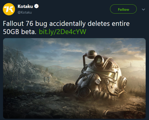 Fallout 76 Beta deleted! | Fallout 76 | Know Your Meme