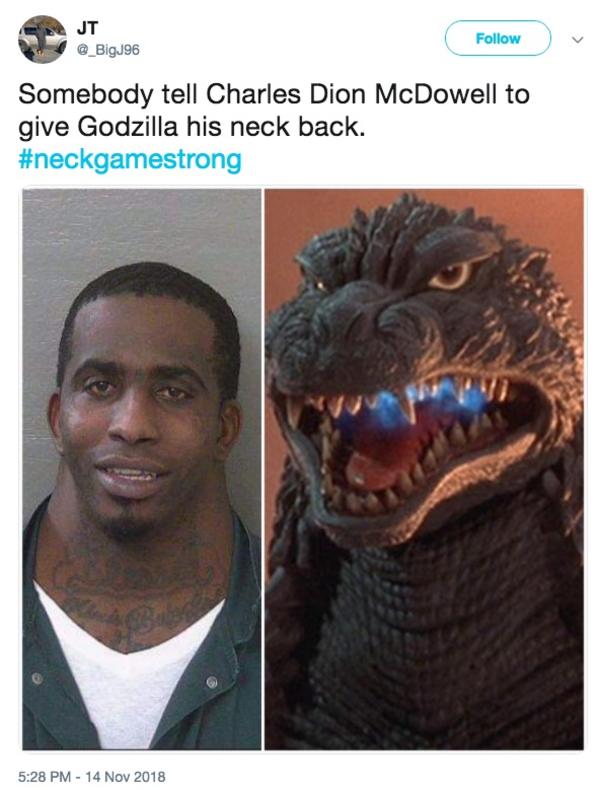 Godzilla | Charles McDowell's Wide Neck Mugshot | Know Your Meme